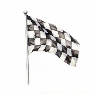 Start Race Flag, Printable Watercolor Clipart Bundle, 10 High Quality ...