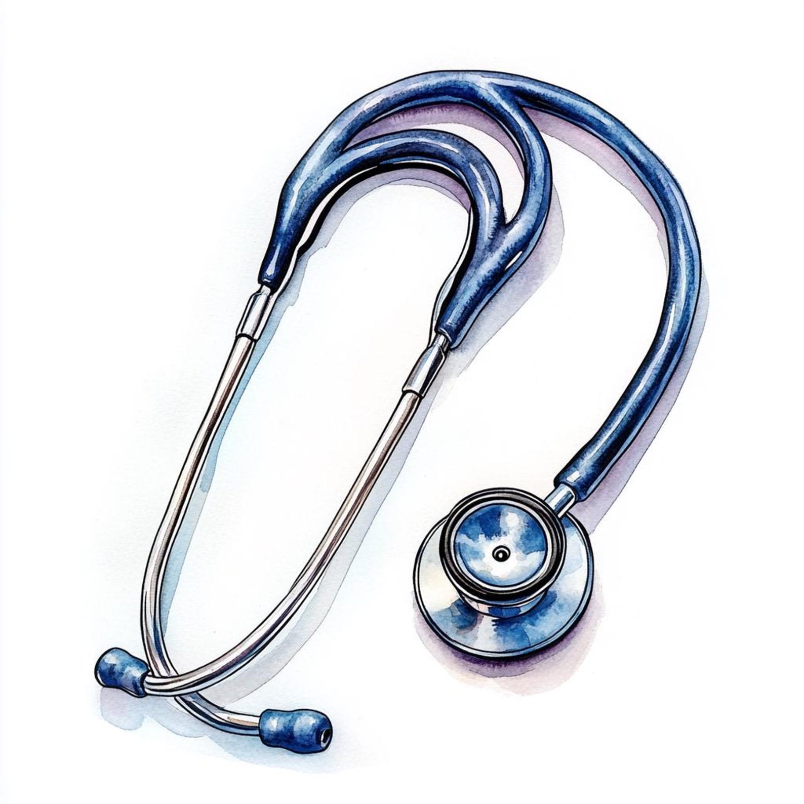 Stethoscope, Printable Watercolor Clipart, 10 High Quality Watercolor ...