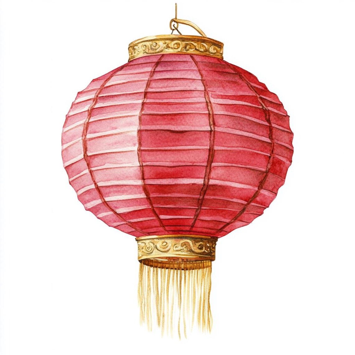 Chinese Paper Lantern, Printable Watercolor Clipart Bundle, 10 High ...