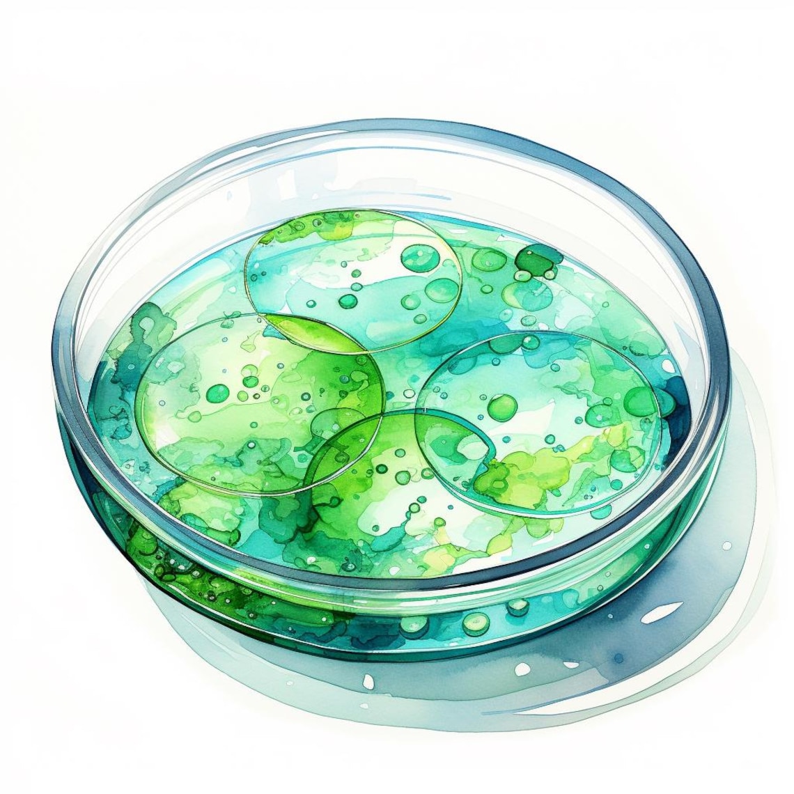 Petri Dish, Printable Watercolor Clipart, 10 High Quality Watercolor ...