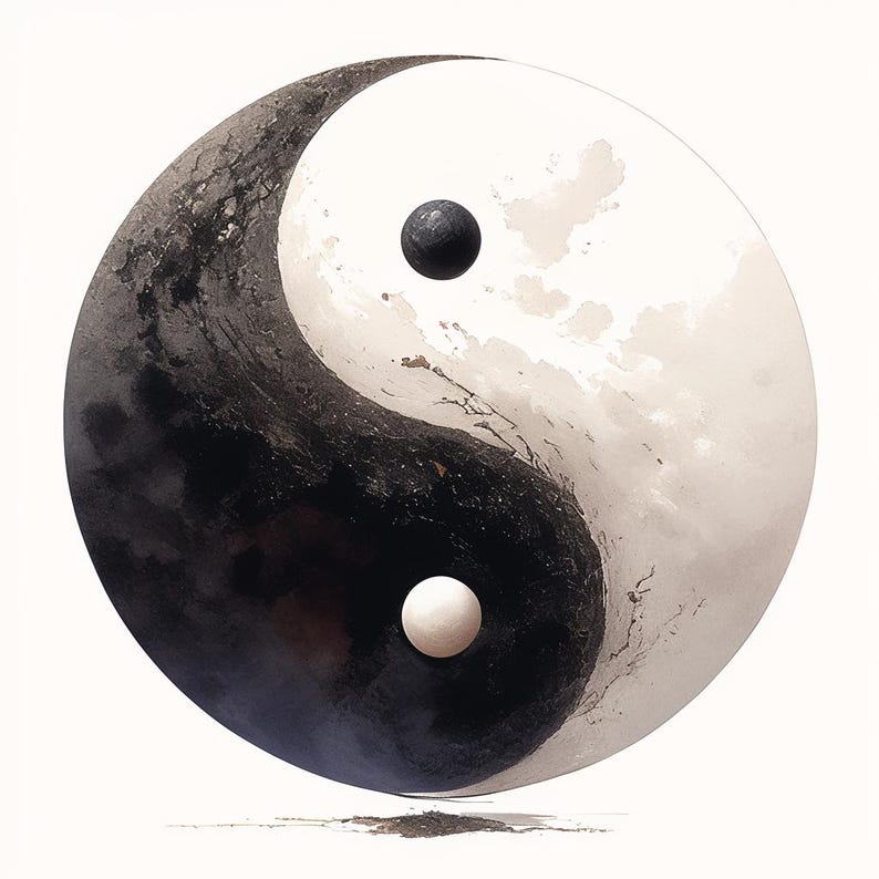 Yin and Yang Symbol, Printable Watercolor Clipart Bundle, 10 High ...