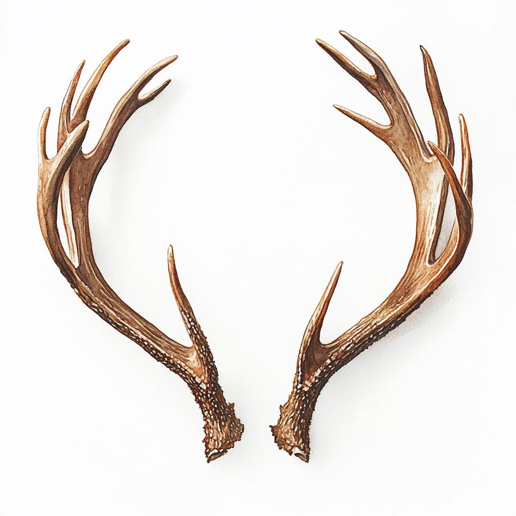 Deer Antlers, Printable Watercolor Clipart, 10 High Quality Watercolor ...