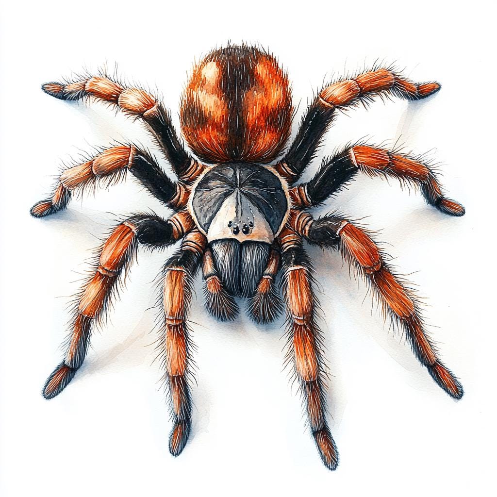 Tarantula, Printable Watercolor Clipart, 10 High Quality Watercolor ...