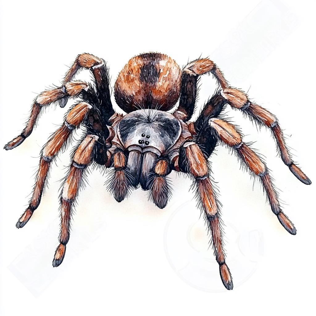 Tarantula, Printable Watercolor Clipart, 10 High Quality Watercolor ...