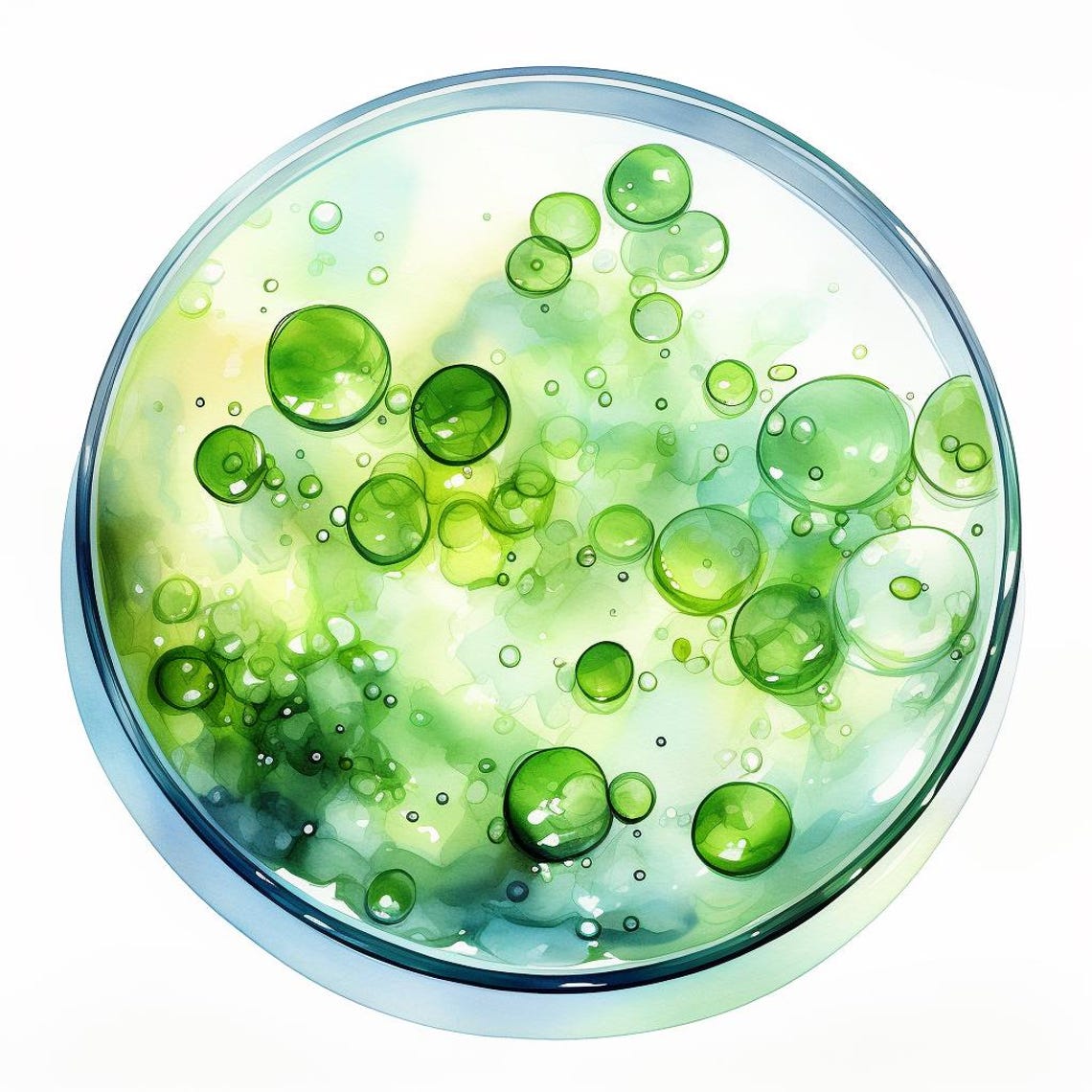Petri Dish, Printable Watercolor Clipart, 10 High Quality Watercolor ...