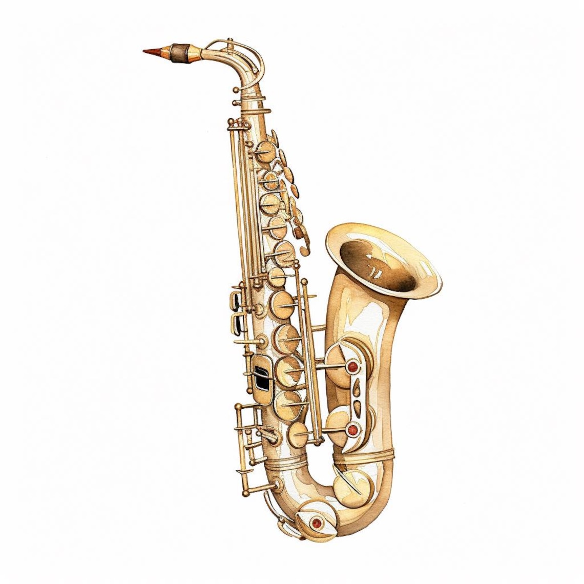 Saxophone, Printable Watercolor Clipart Bundle, 10 High Quality ...