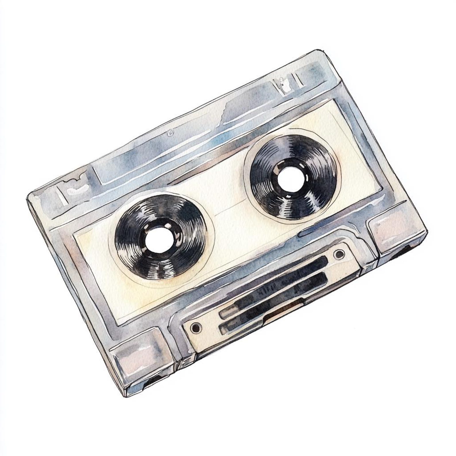 Cassette Tape, Printable Watercolor Clipart Bundle, 10 High Quality ...