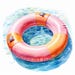 Watercolor Swimming Ring Clipart Bundle, 10 Watercolor JPG, Instant ...