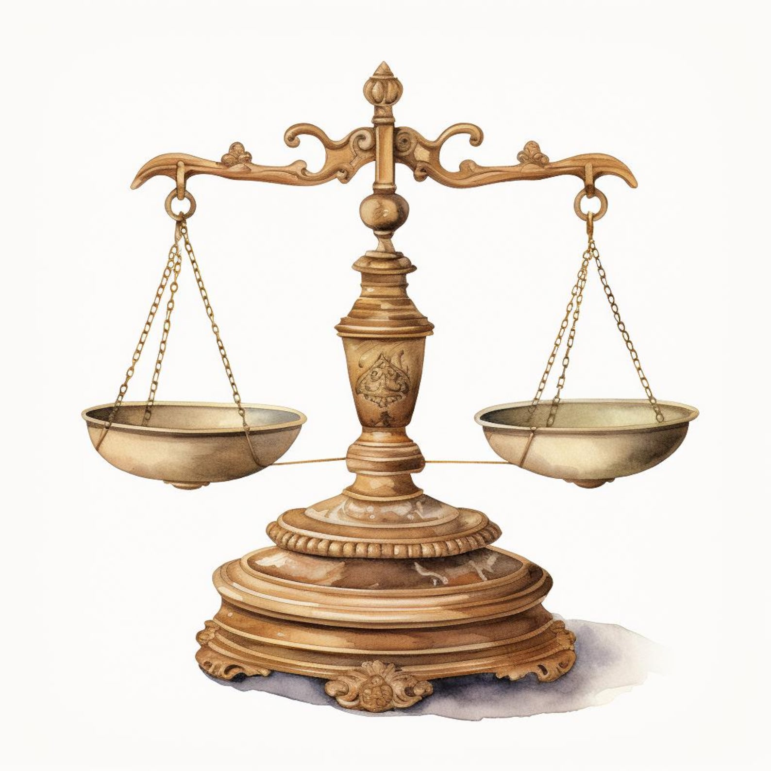 Vintage Scales, Antique Weighing Scale, Printable Watercolor Clipart ...