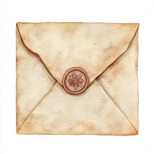 Vintage Shabby Envelope, Printable Watercolor Clipart Bundle, 10 High ...