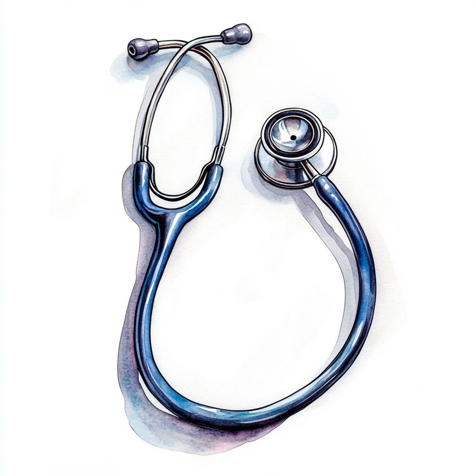 Stethoscope, Printable Watercolor Clipart, 10 High Quality Watercolor ...