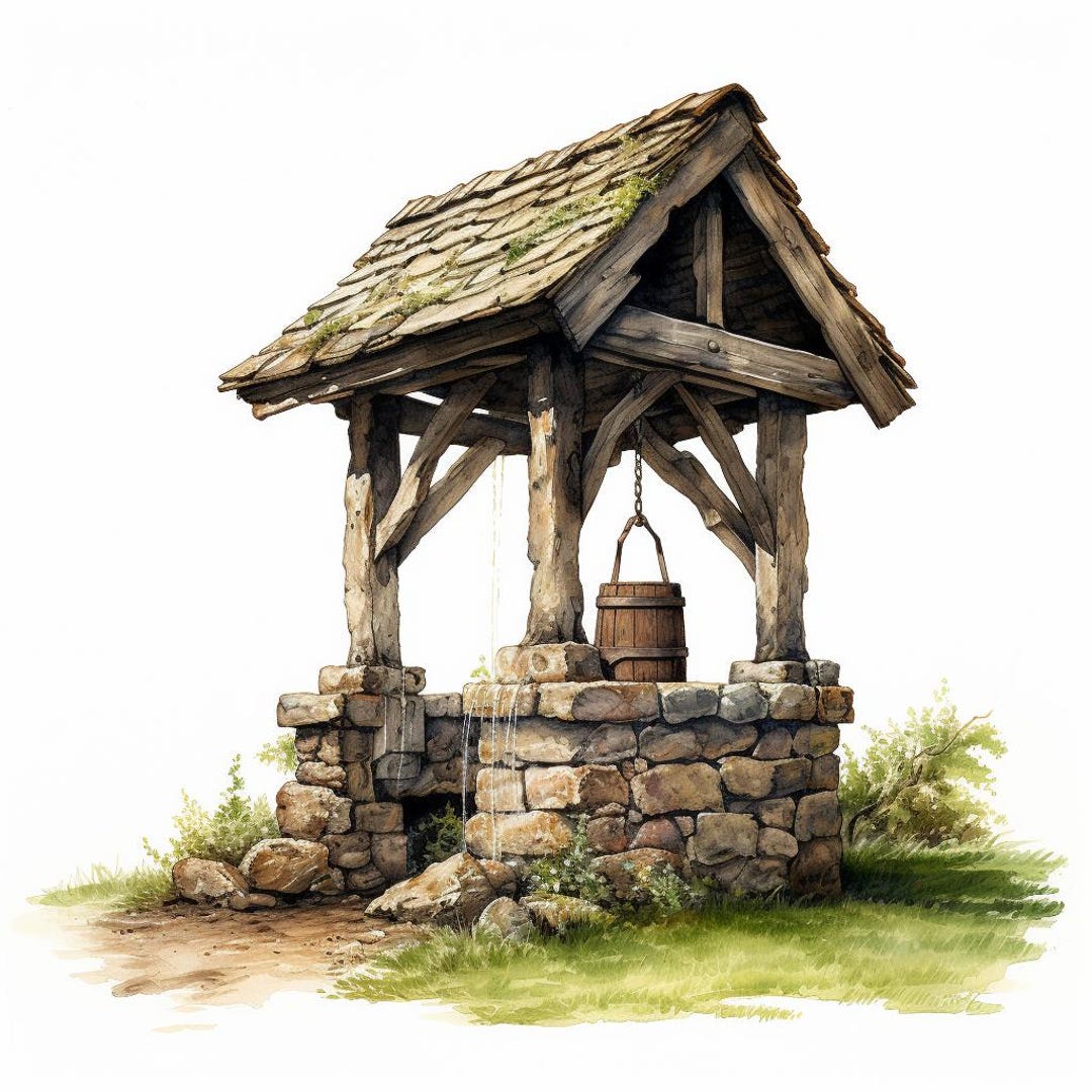 Stone Well, Printable Watercolor Clipart Bundle, 10 High Quality ...