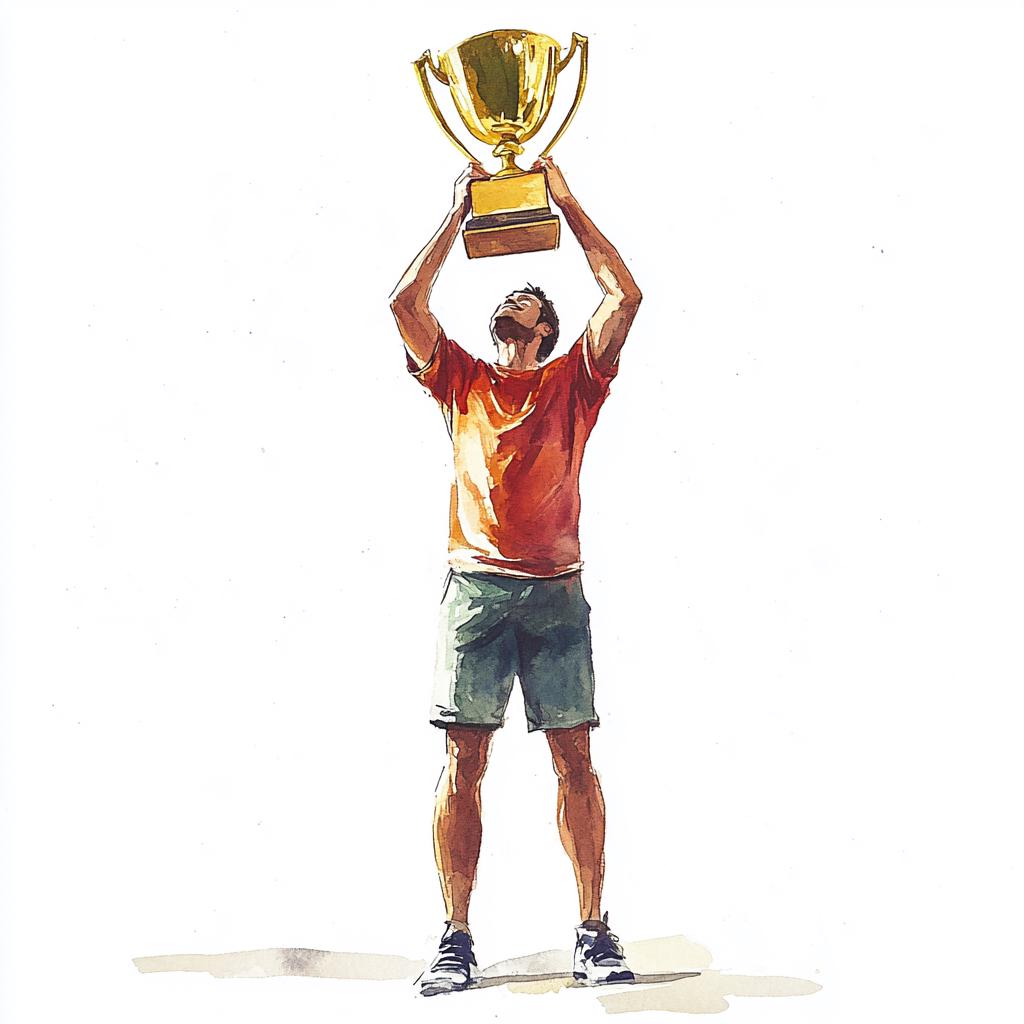 Victorious Man Watercolor Clipart Bundle: Champion Trophy Art, 10 ...