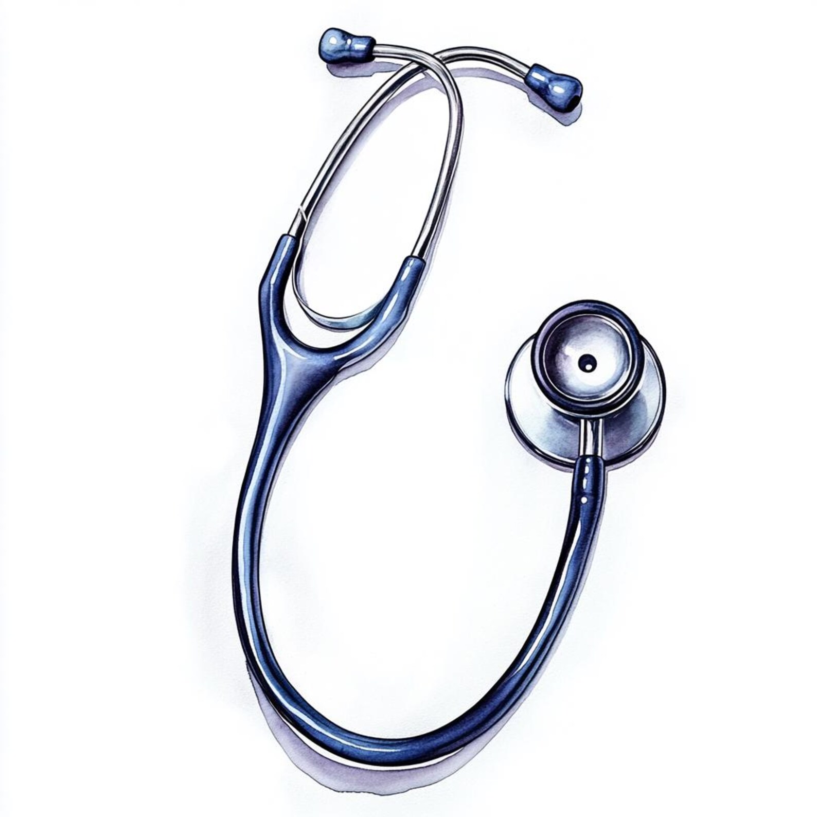 Stethoscope, Printable Watercolor Clipart, 10 High Quality Watercolor ...