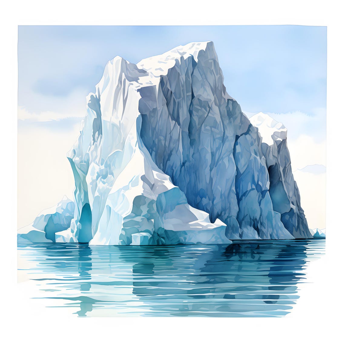 Watercolor Iceberg Clipart, Printable Watercolor Clipart, 10 High ...