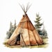 Indian Teepee Tent, Printable Watercolor Clipart, 10 High Quality ...