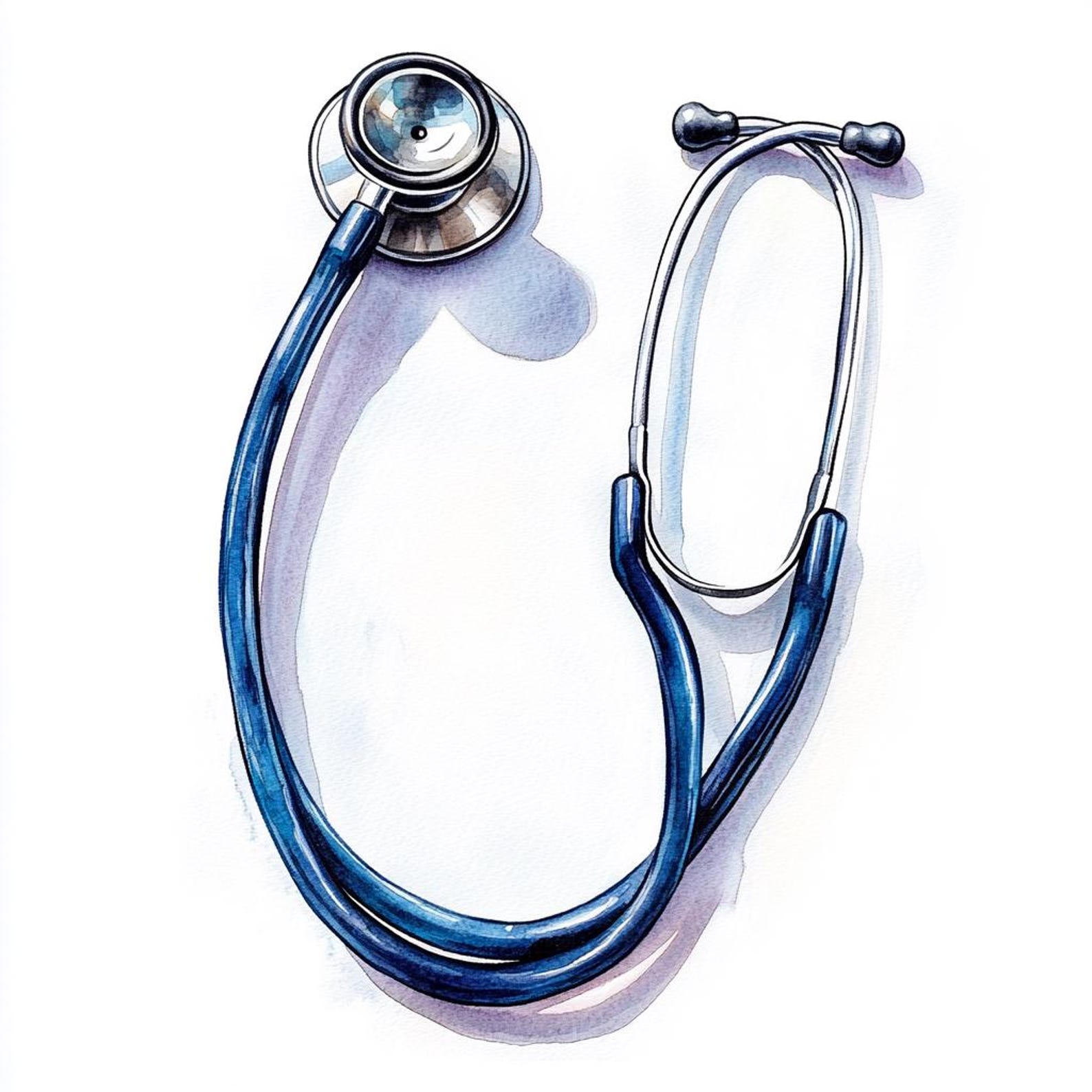 Stethoscope, Printable Watercolor Clipart, 10 High Quality Watercolor ...