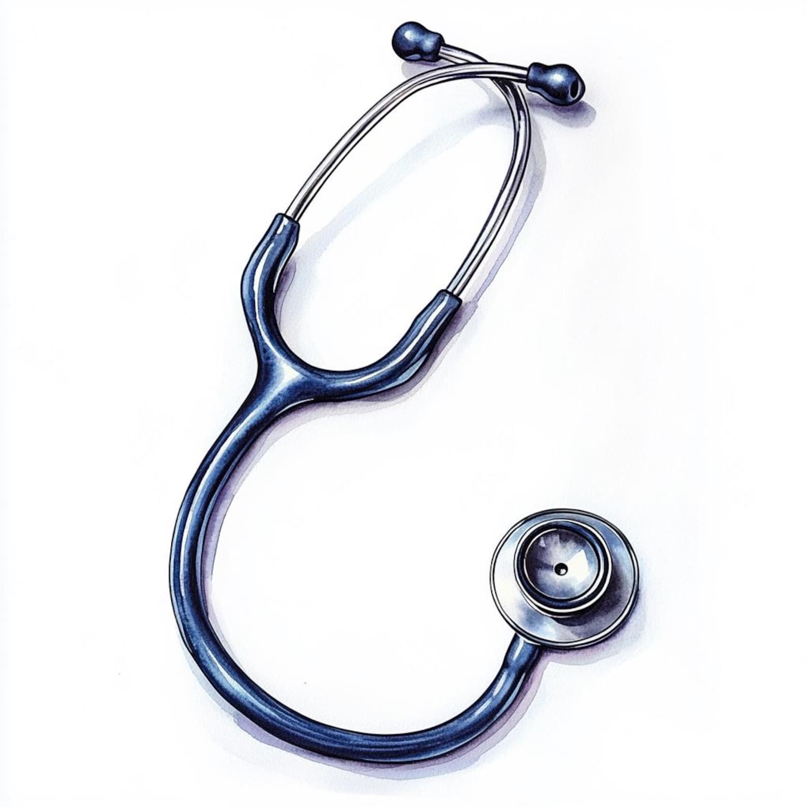 Stethoscope, Printable Watercolor Clipart, 10 High Quality Watercolor ...