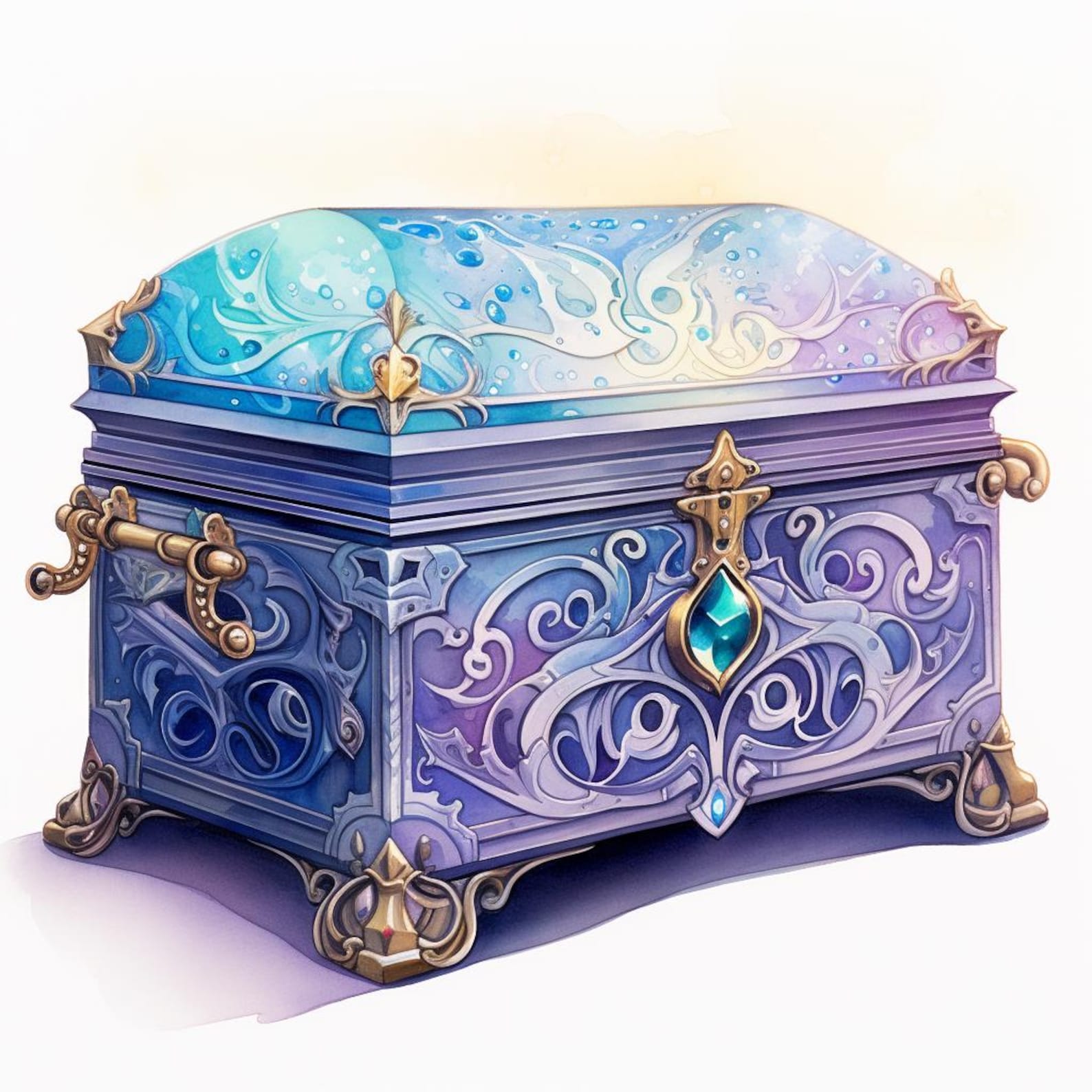 Magical Box, Printable Watercolor Clipart, 10 High Quality Watercolor ...