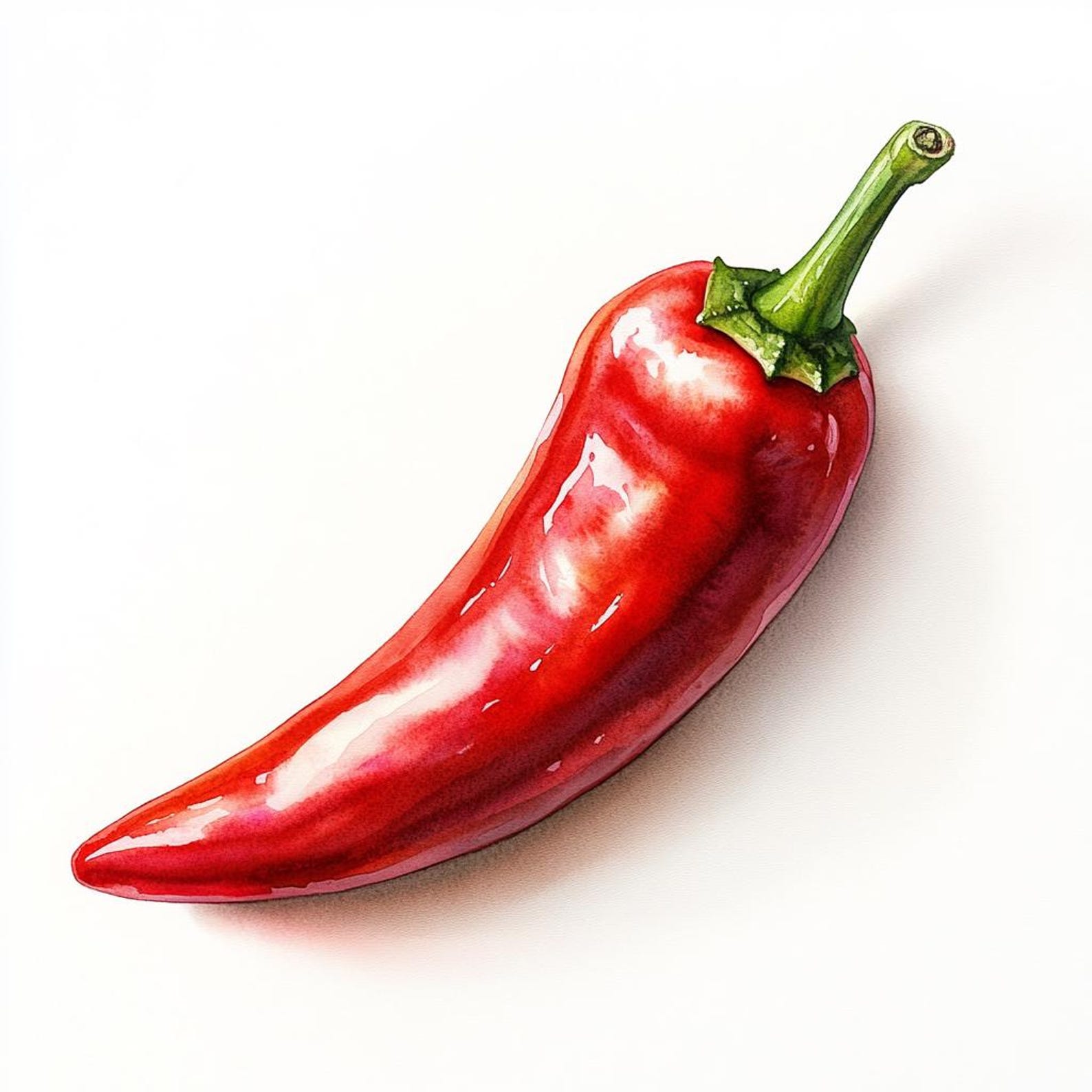Chili Pepper, Printable Watercolor Clipart, 10 High Quality Watercolor ...