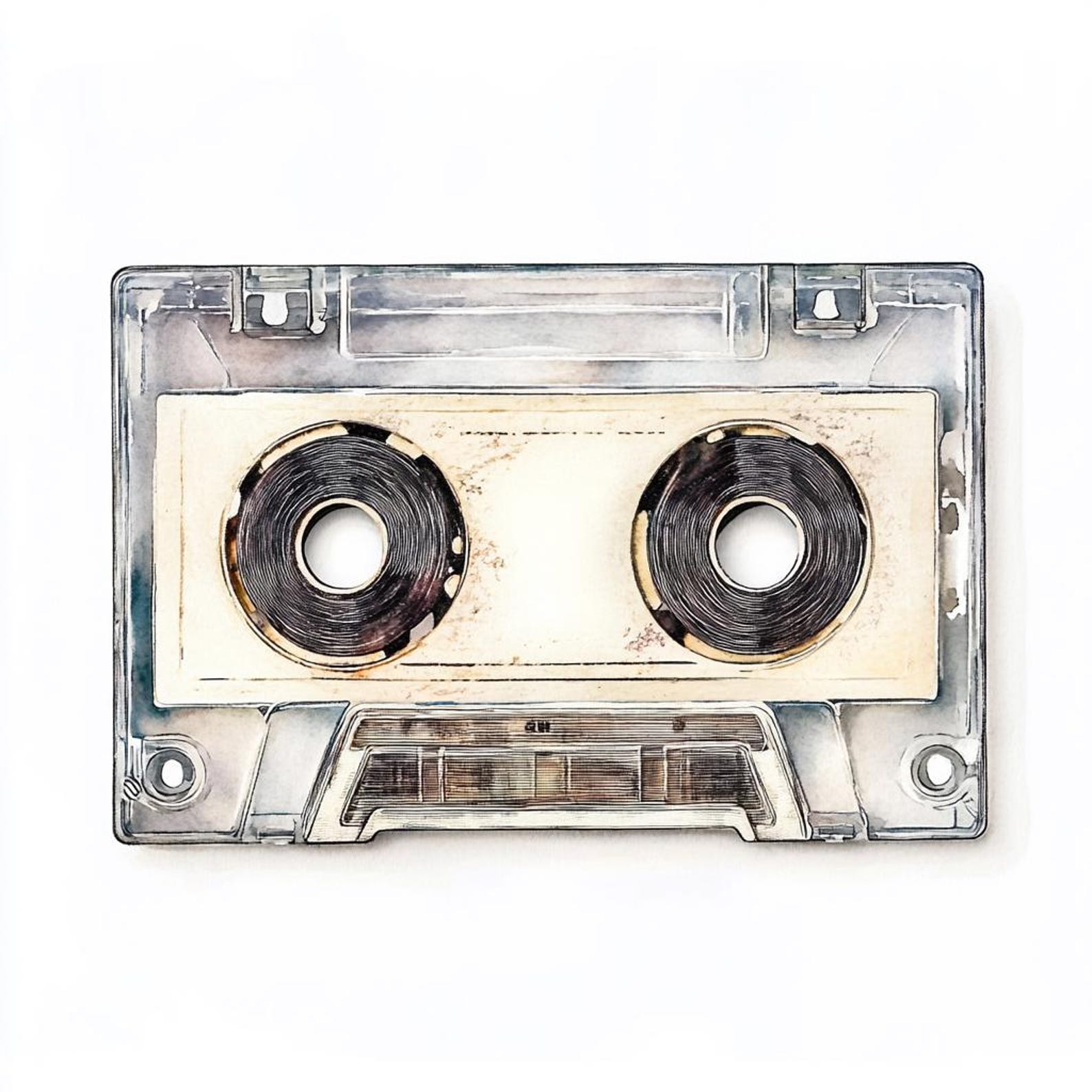 Cassette Tape, Printable Watercolor Clipart Bundle, 10 High Quality ...