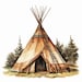 Indian Teepee Tent, Printable Watercolor Clipart, 10 High Quality ...
