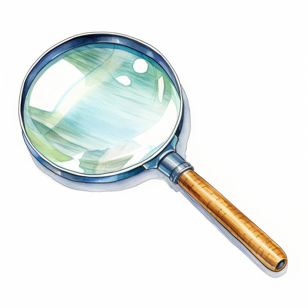 Magnifying Glass, Printable Watercolor Clipart Bundle, 10 High Quality ...