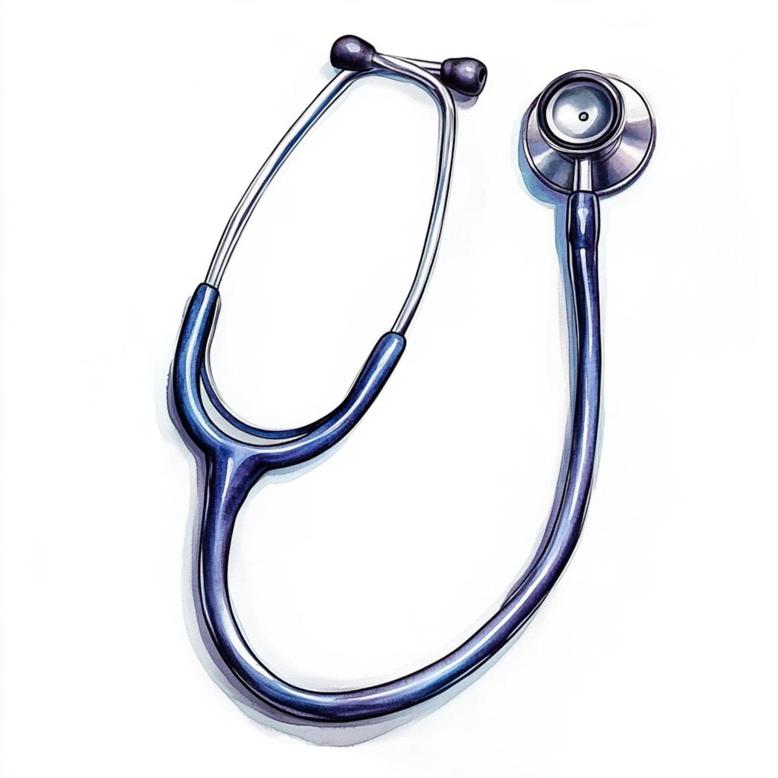 Stethoscope, Printable Watercolor Clipart, 10 High Quality Watercolor ...