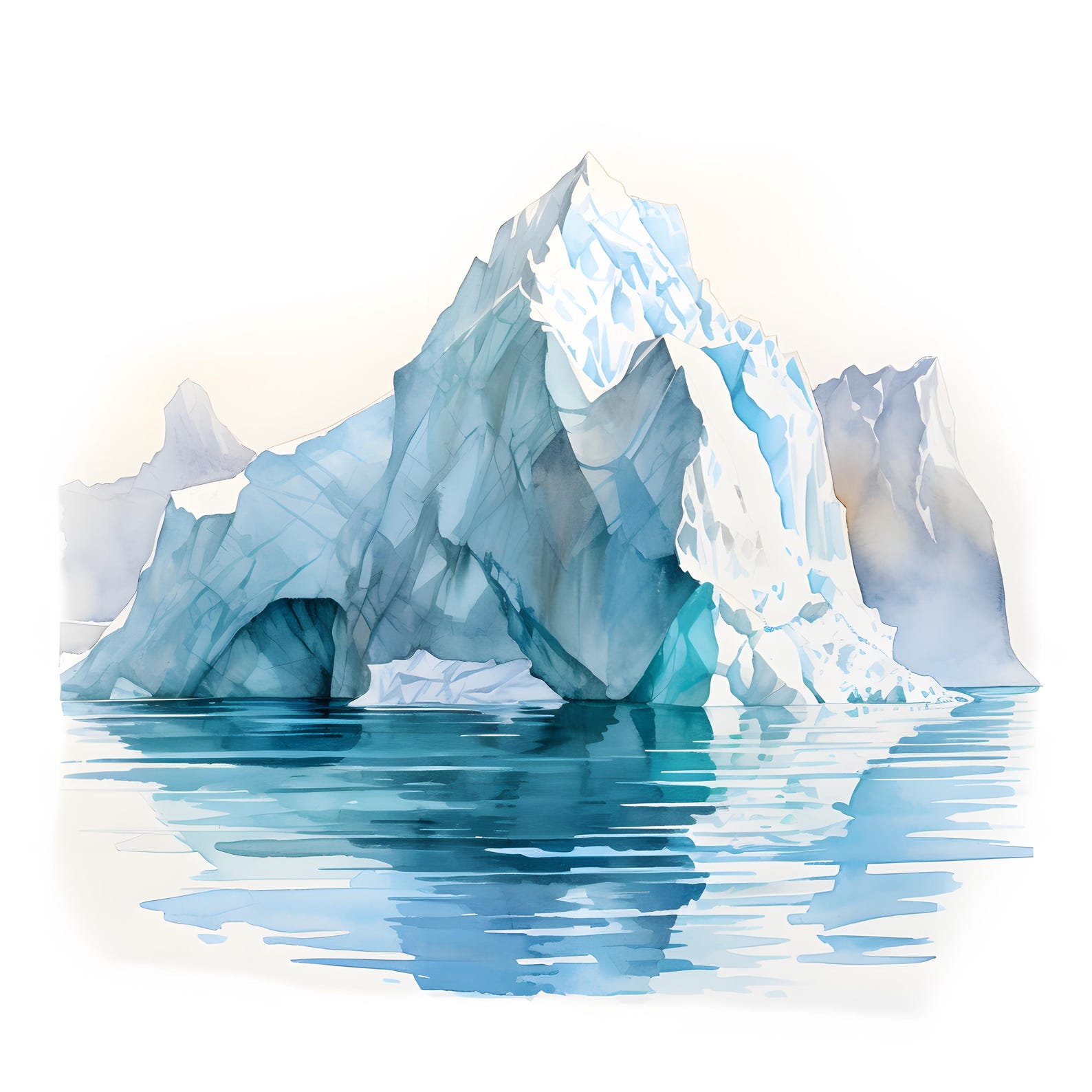 Watercolor Iceberg Clipart, Printable Watercolor Clipart, 10 High ...
