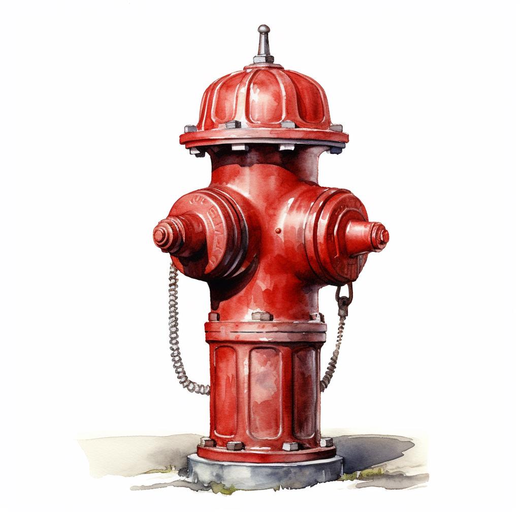 Red Fire Hydrant, Printable Watercolor Clipart Bundle, 10 High Quality ...