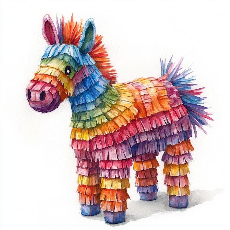 Pinata, Printable Watercolor Clipart, 10 High Quality Watercolor Jpgs ...