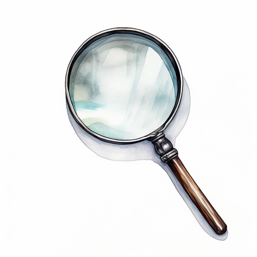 Magnifying Glass, Printable Watercolor Clipart Bundle, 10 High Quality ...