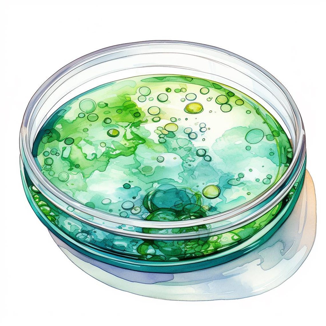 Petri Dish, Printable Watercolor Clipart, 10 High Quality Watercolor ...