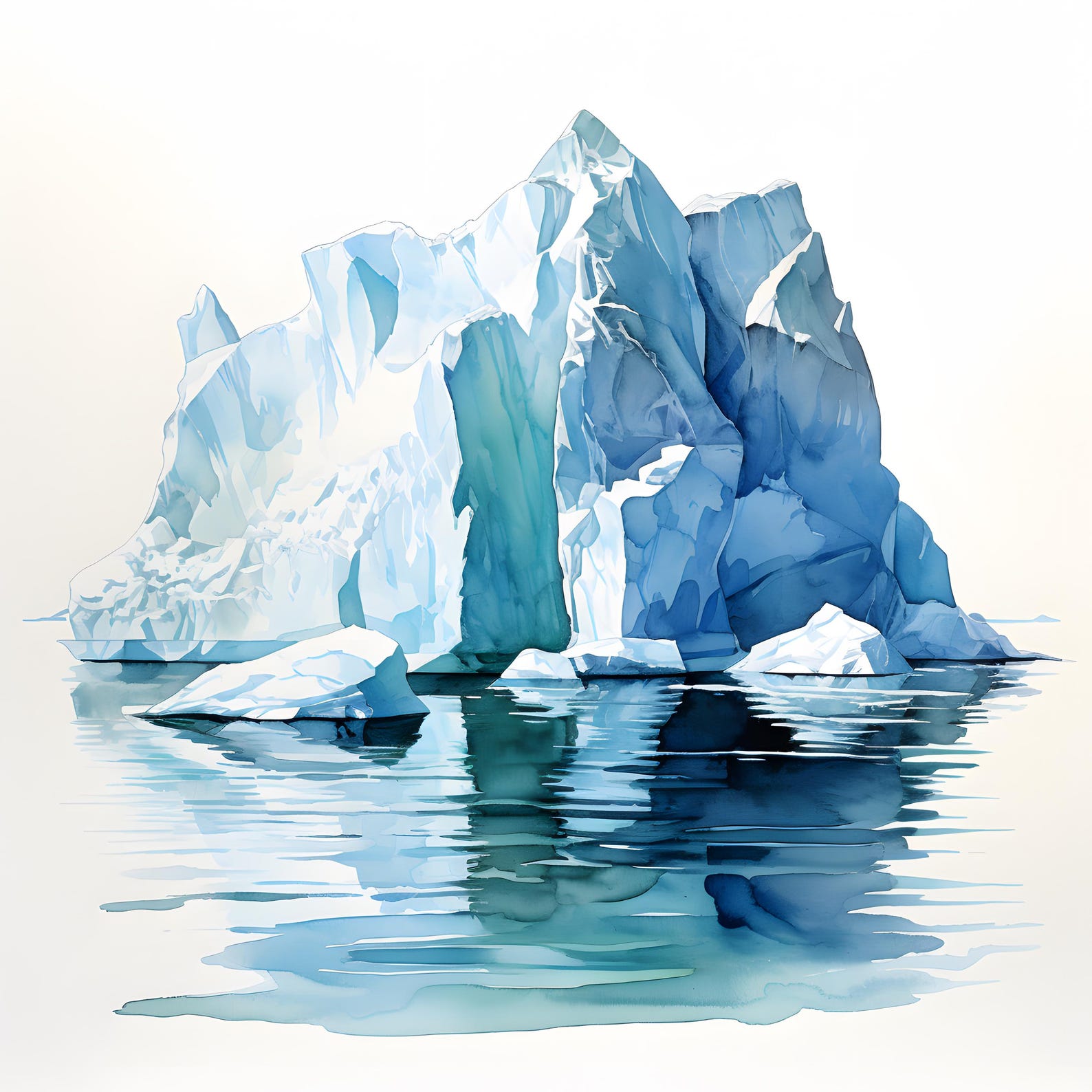 Watercolor Iceberg Clipart, Printable Watercolor Clipart, 10 High ...