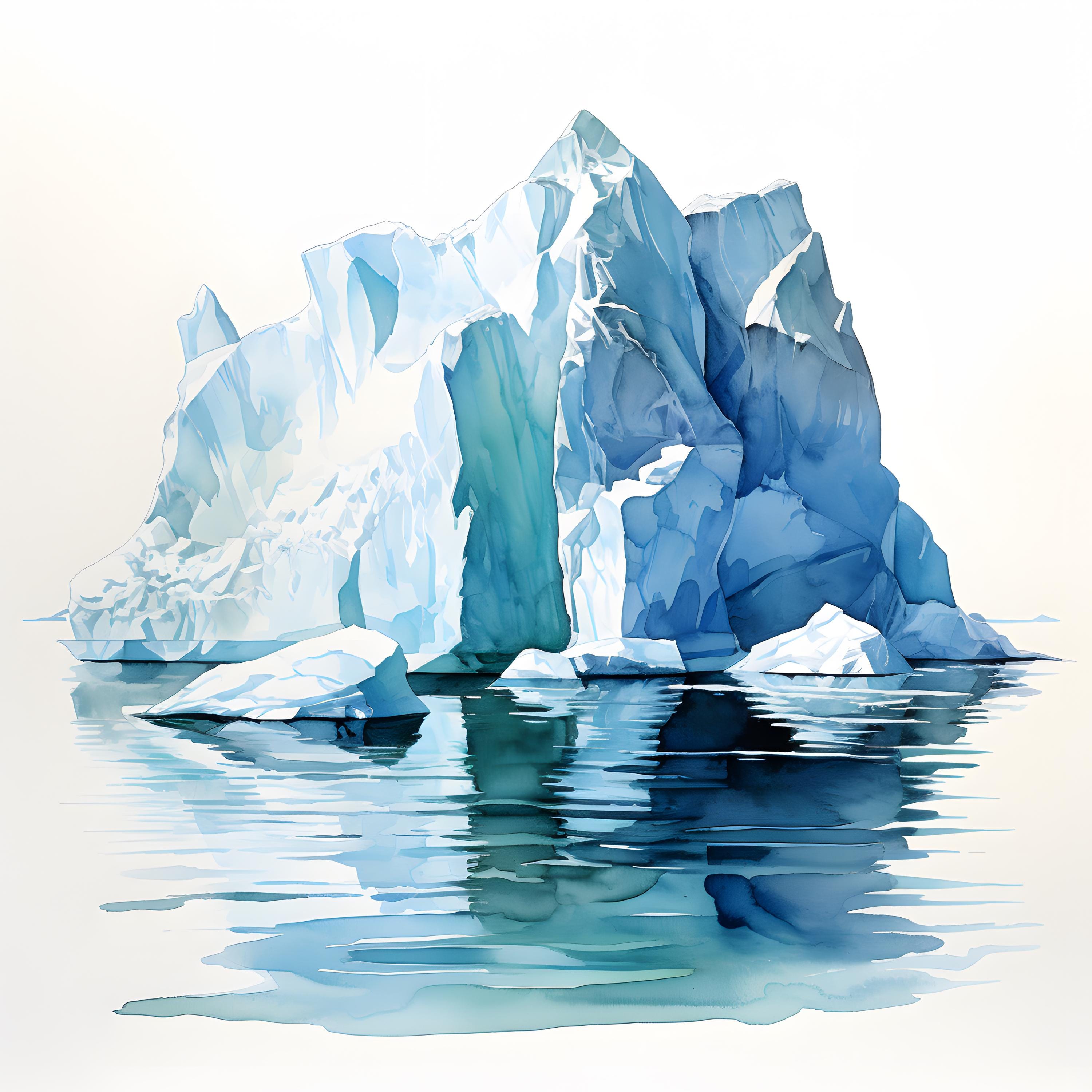 Watercolor Iceberg Clipart, Printable Watercolor Clipart, 10 High ...