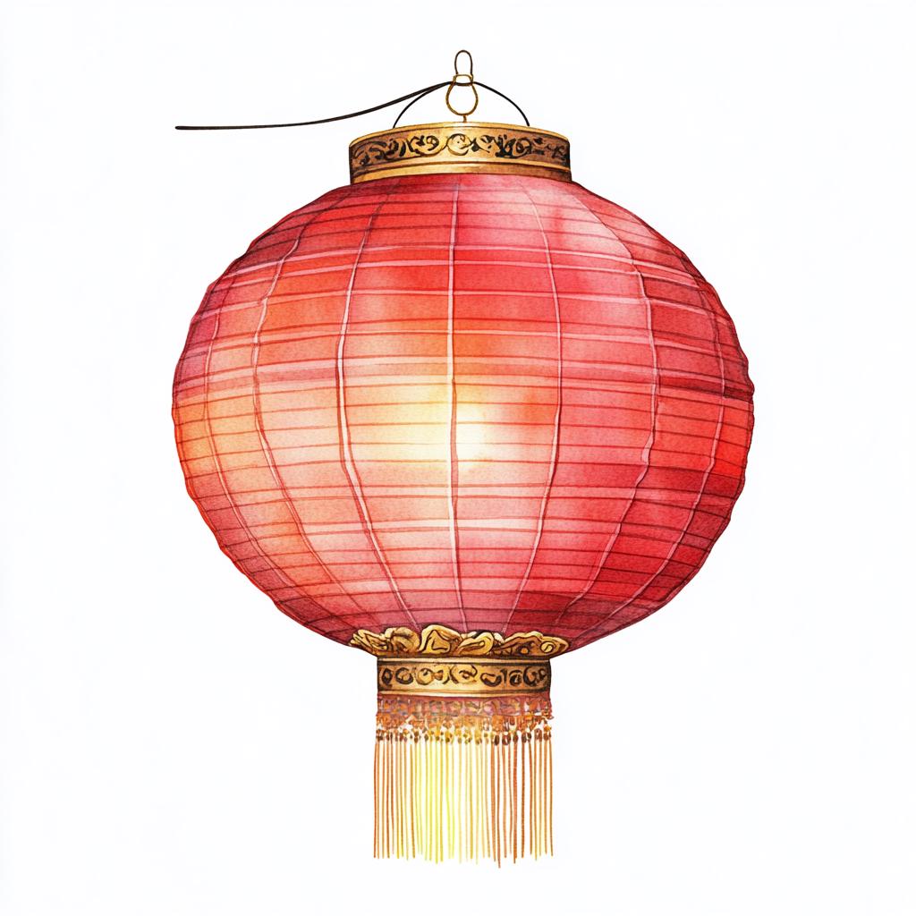 Chinese Paper Lantern, Printable Watercolor Clipart Bundle, 10 High ...