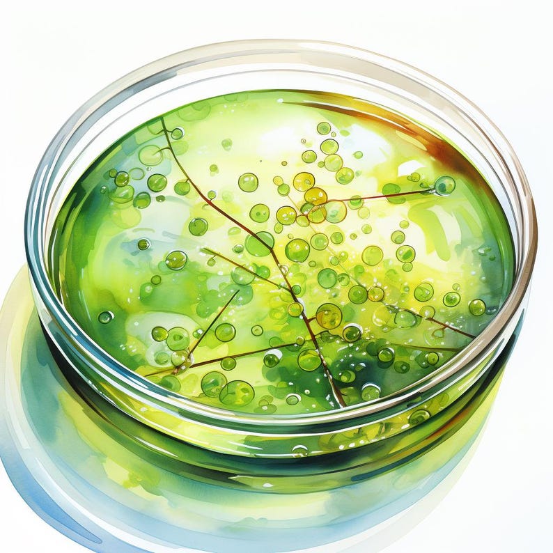 Petri Dish, Printable Watercolor Clipart, 10 High Quality Watercolor ...