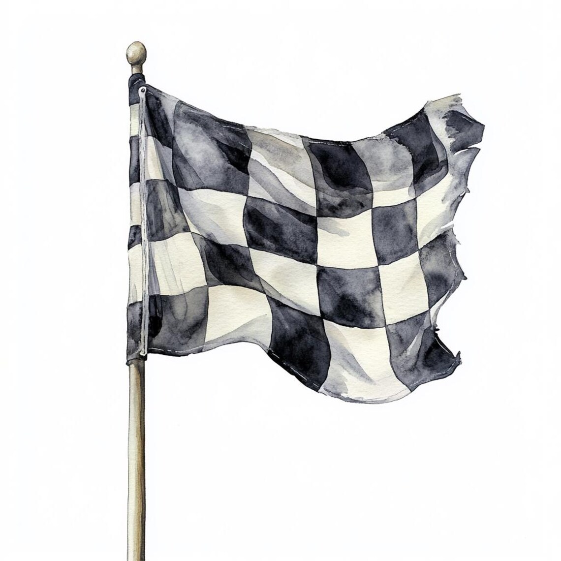 Start Race Flag, Printable Watercolor Clipart Bundle, 10 High Quality ...