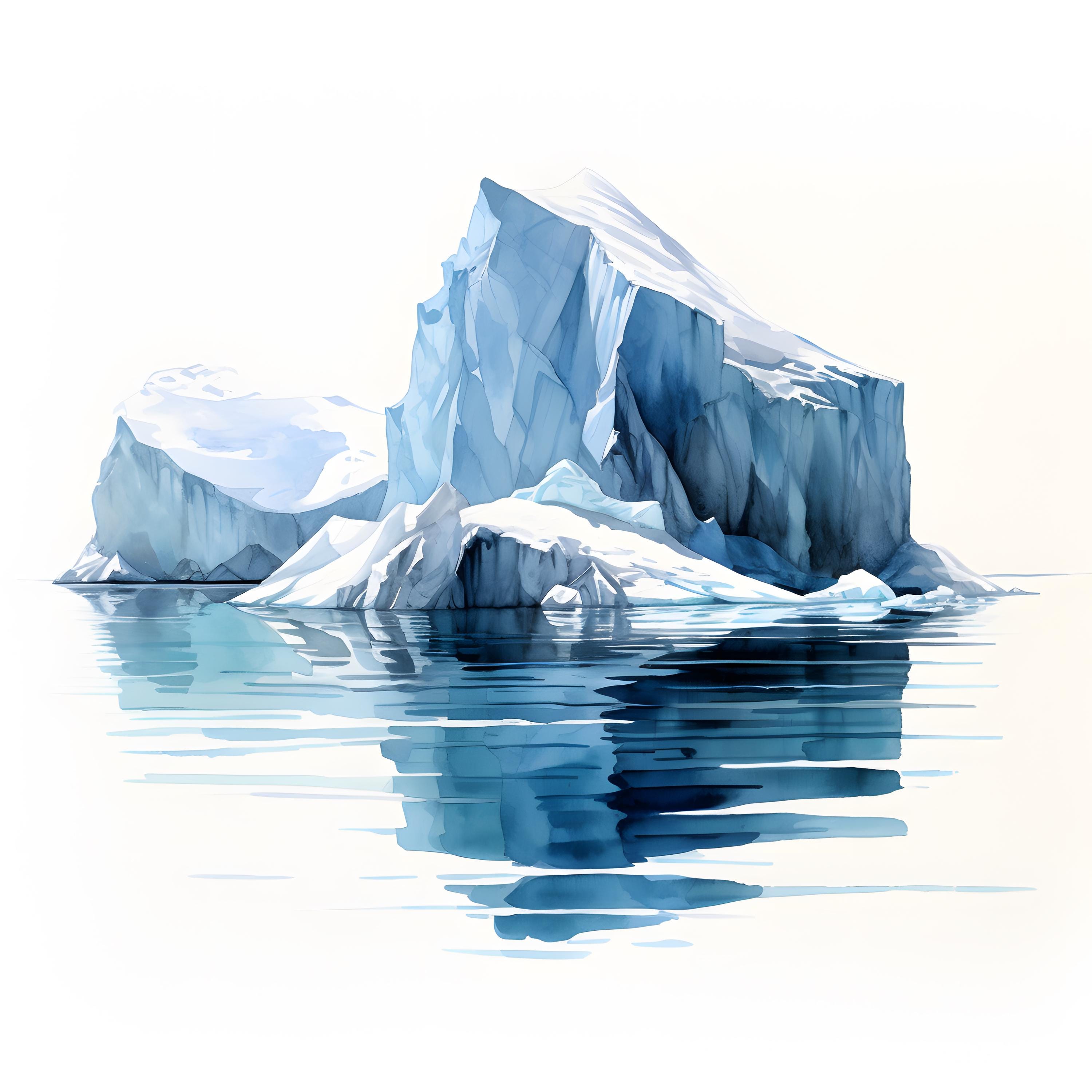 Watercolor Iceberg Clipart, Printable Watercolor Clipart, 10 High ...