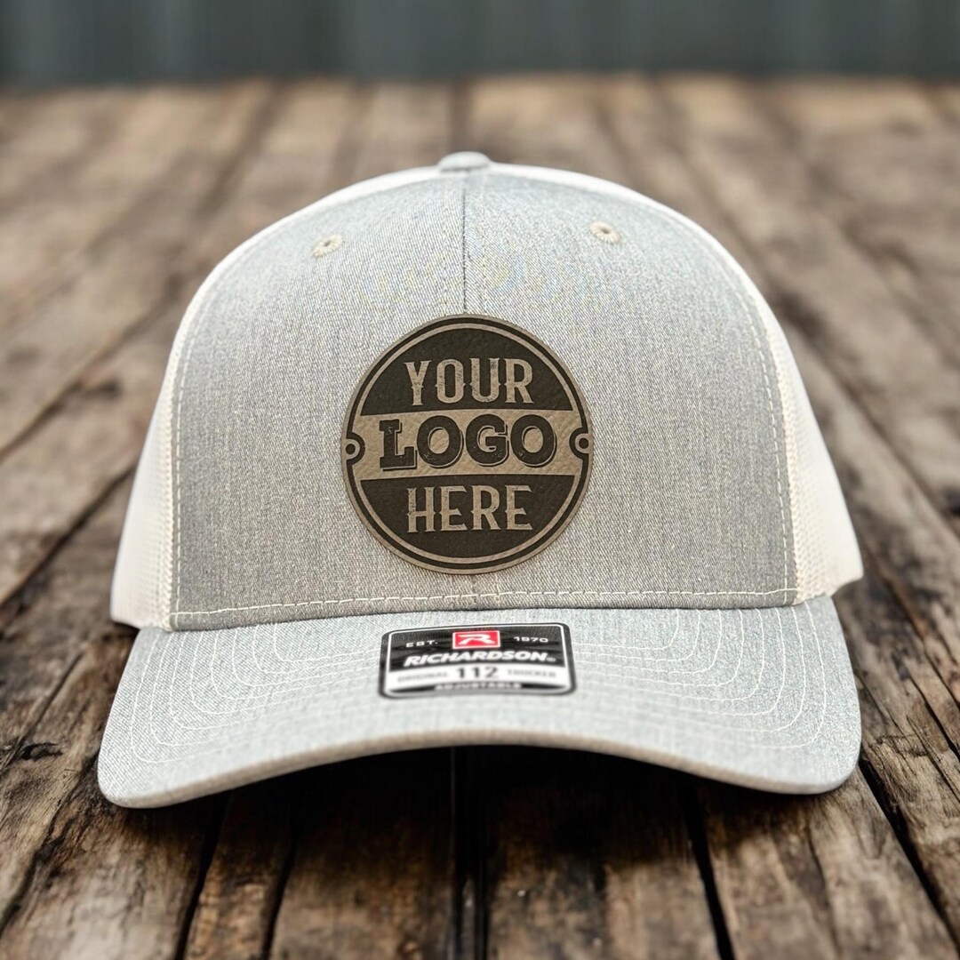 Custom Logo Leather Patch Hat: Engraved Company Apparel - Etsy