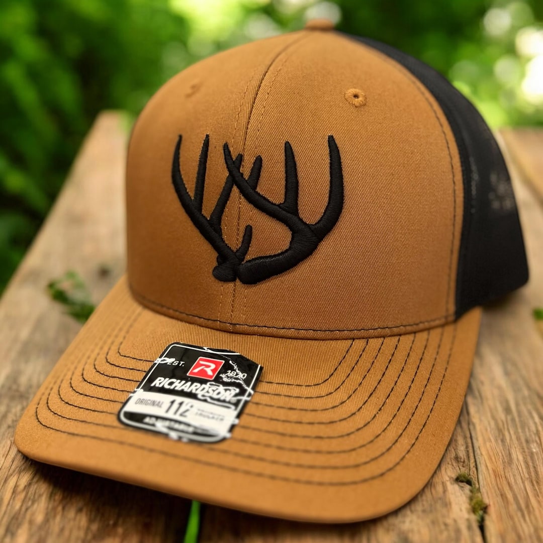 Embroidered Deer Antler Hat: Richardson 112 Snapback - Etsy
