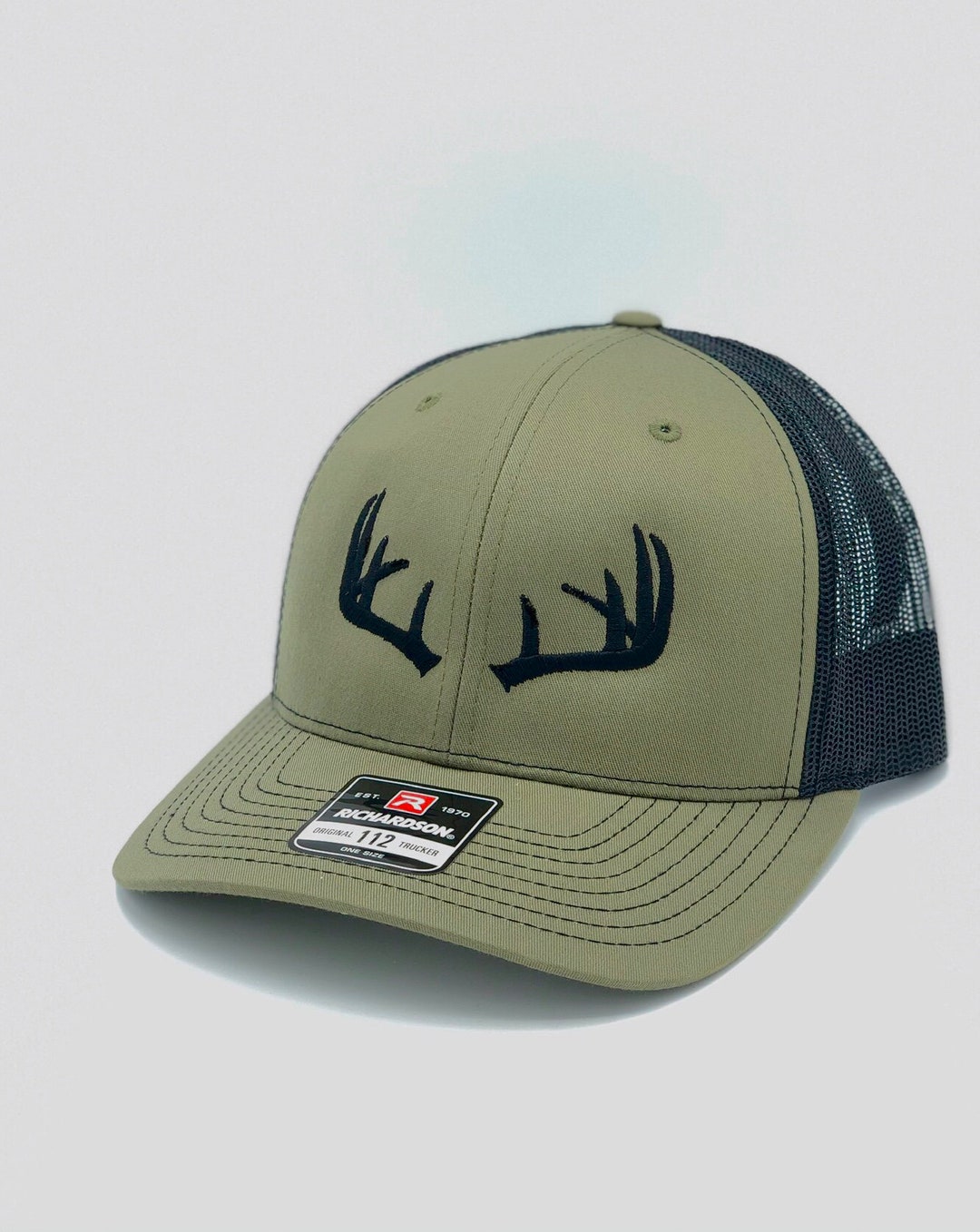 Embroidered Deer Antler Hat: Richardson 112 Snapback - Etsy