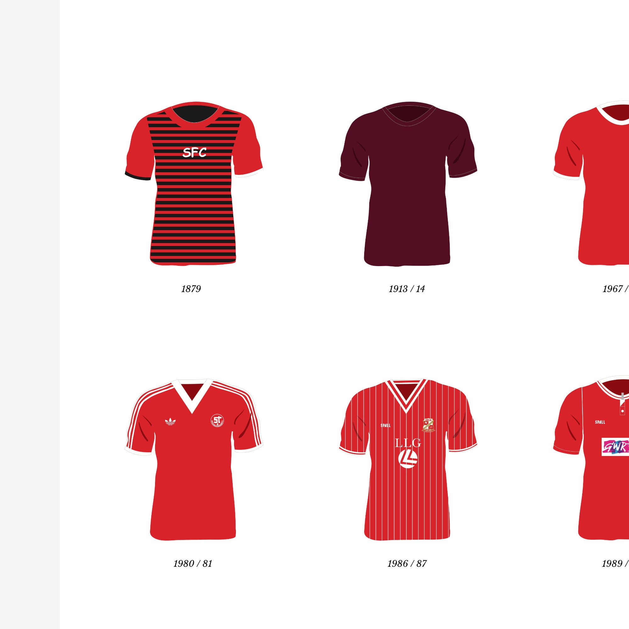 Swindon Town FC Classic Kits - 1879 to 2021 - A3/A4 Poster - Football ...