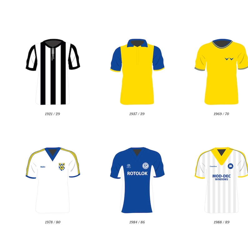 Torquay United FC Classic Kits 1921 to 2021 A3/A4 Poster - Etsy