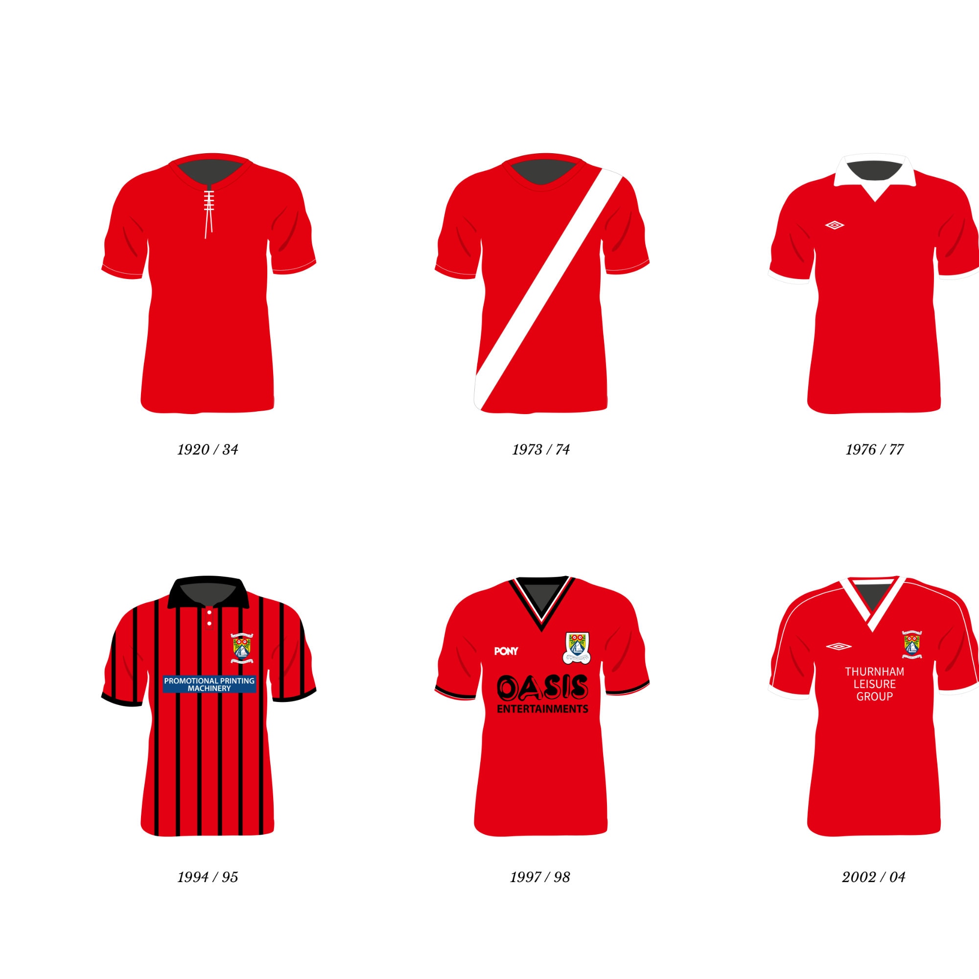 Morecambe FC Classic Kits - 1920 to 2021 - A3/A4 Poster - Football Team ...