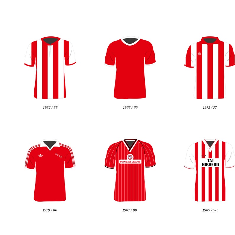 Exeter City FC Classic Kits - 1932 to 2021 - A3/A4 Poster - Football ...
