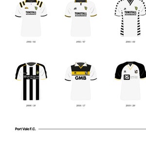 Port Vale FC Classic Kits 1907 to 2021 A3/A4 Poster - Etsy