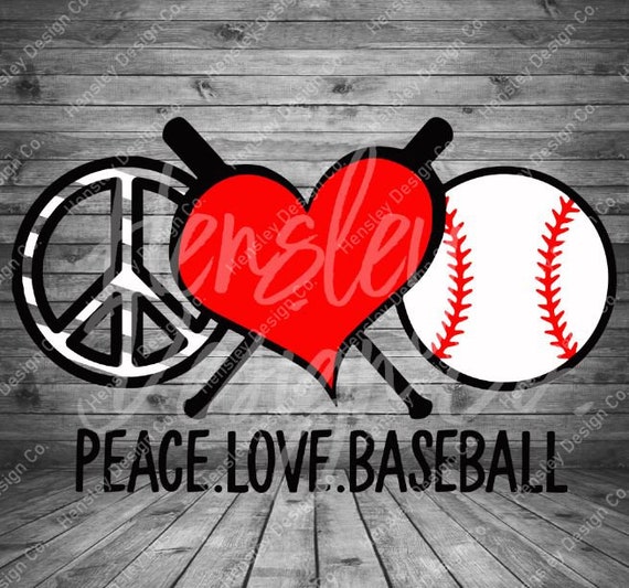 Peace Love Baseball Design SVG PNG DXF - Etsy