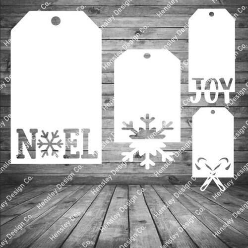 Set of 8 Christmas SVG Gift Tags Christmas Tree Snowflake - Etsy