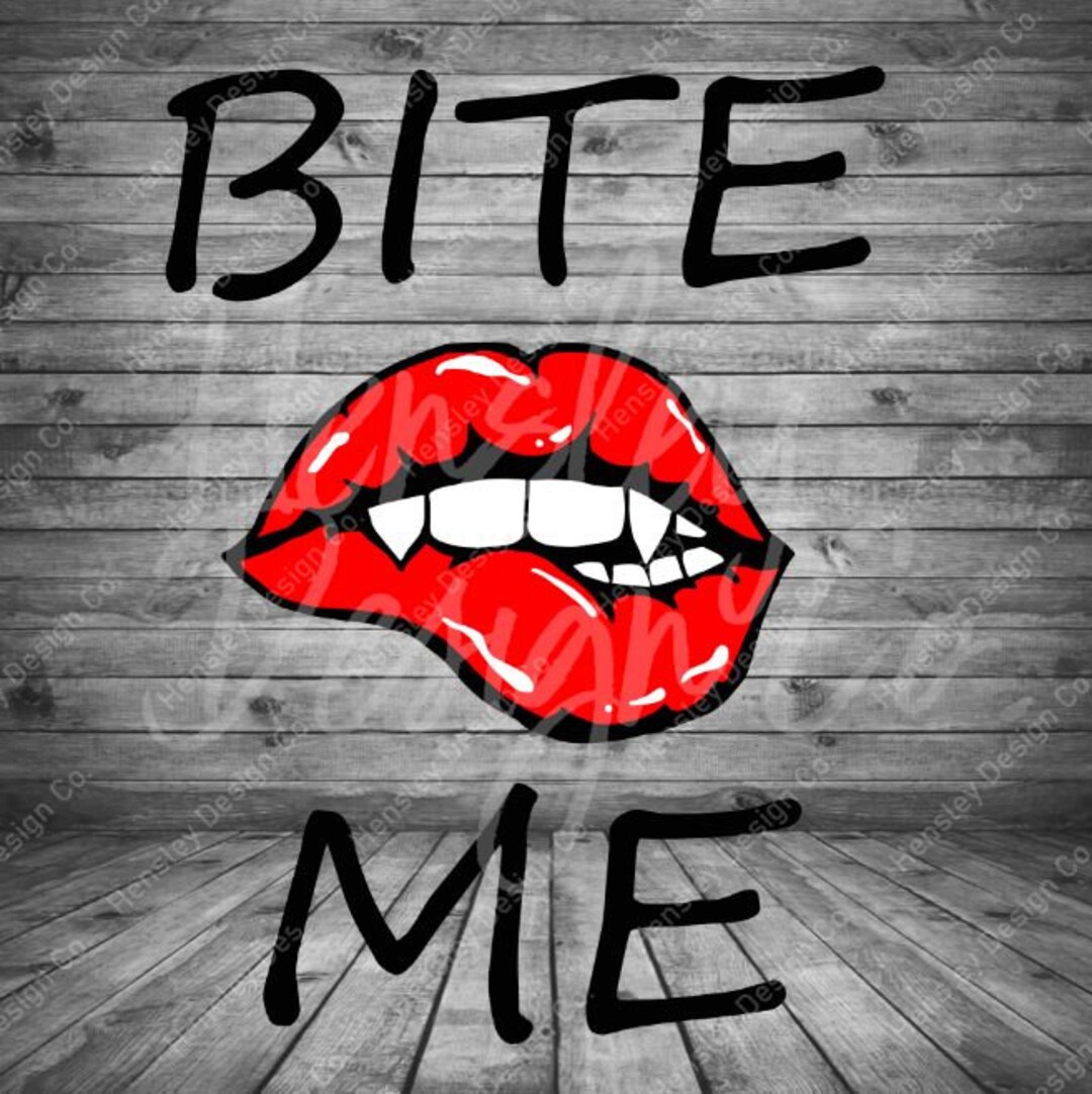 Halloween Bite Me Vampire Lips Design - Etsy